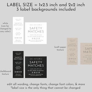 Safety Match Template, Match Label Template Editable Printable ...