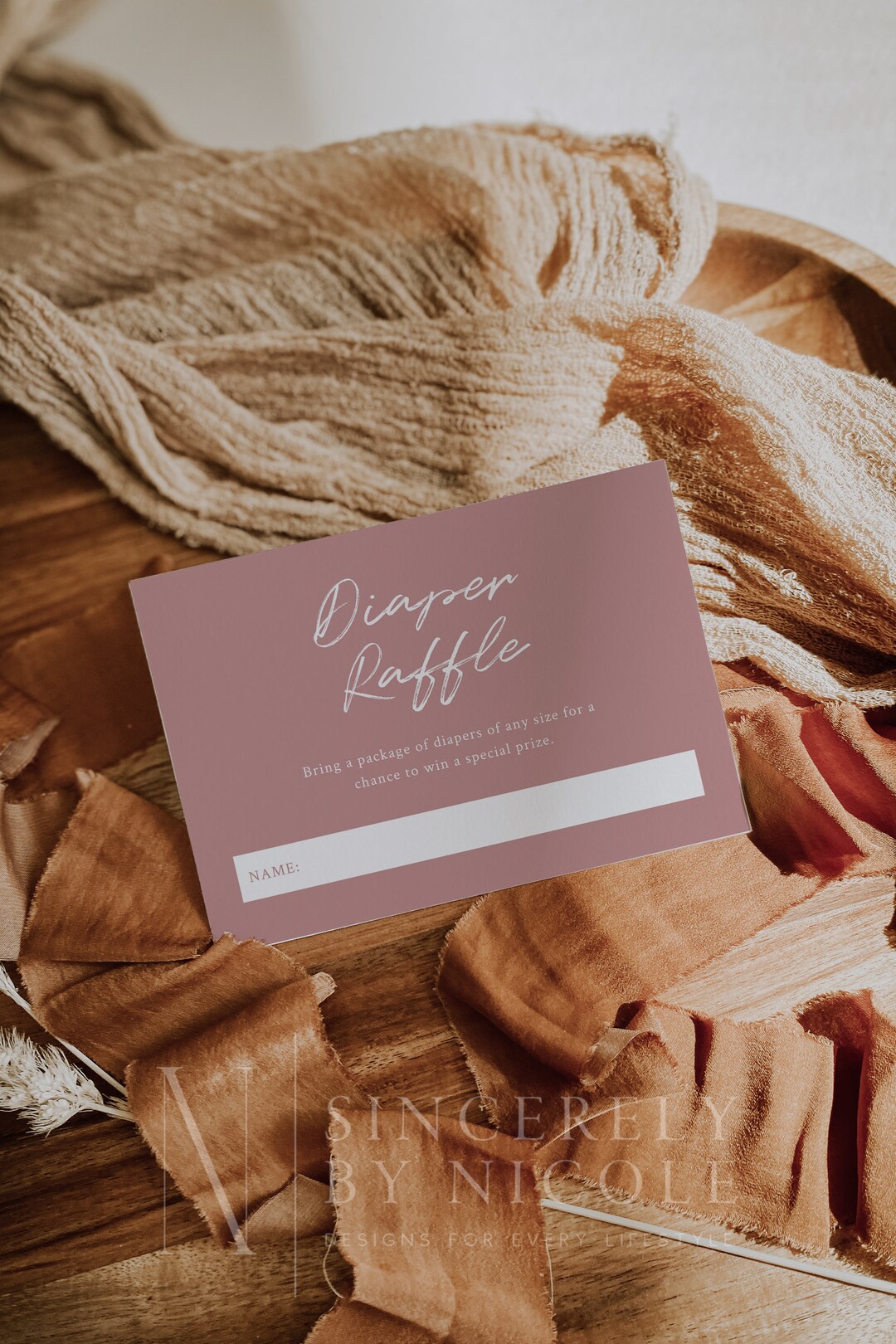 Modern Diaper Raffle Ticket Template, Simple Clean Diaper Raffle Baby ...