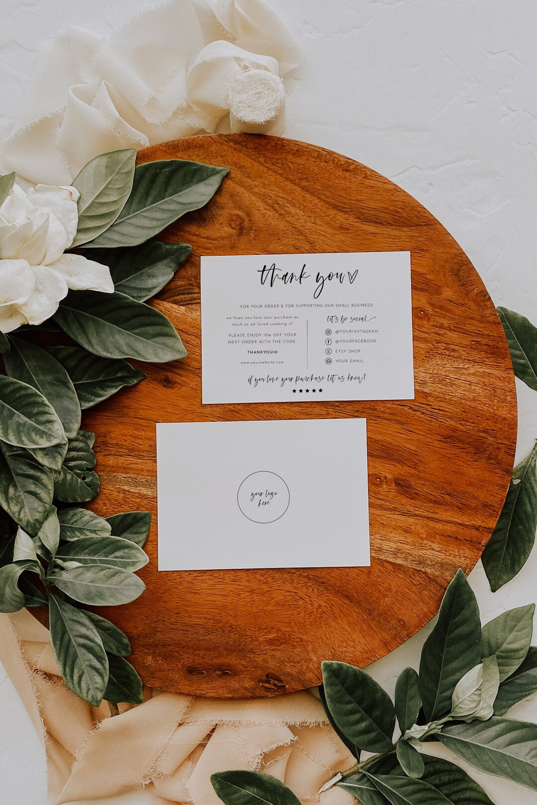 Small Business Thank You Card Template, Thank You Package Insert ...