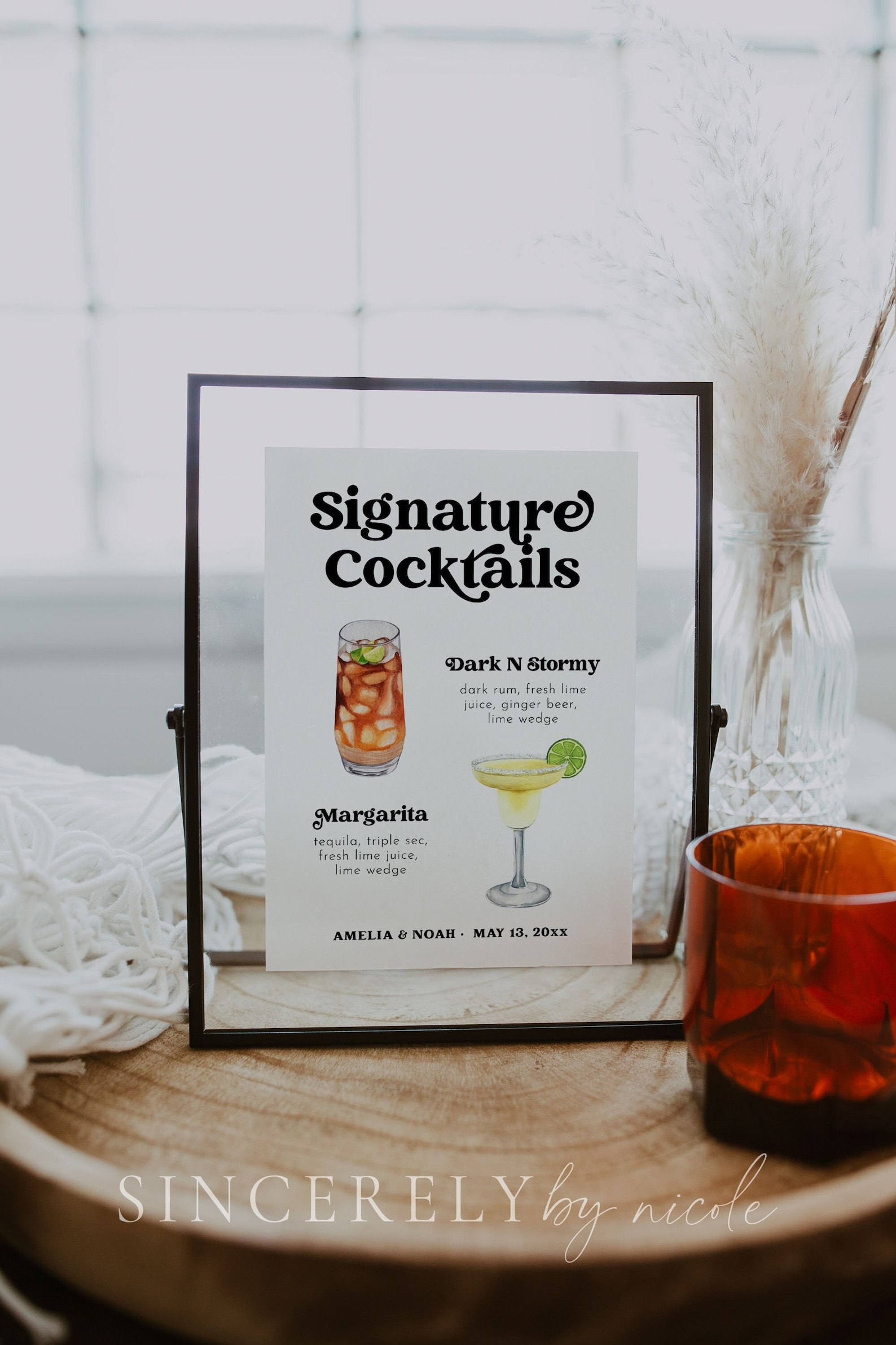 Signature Drinks Sign Template, Modern Editable Drink Menu Template ...