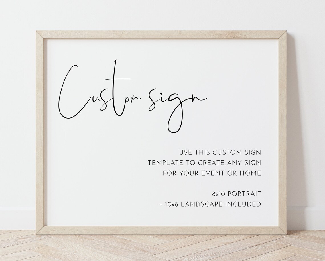 Editable Sign Template Custom Sign 100% Editable Sign Corjl - Etsy