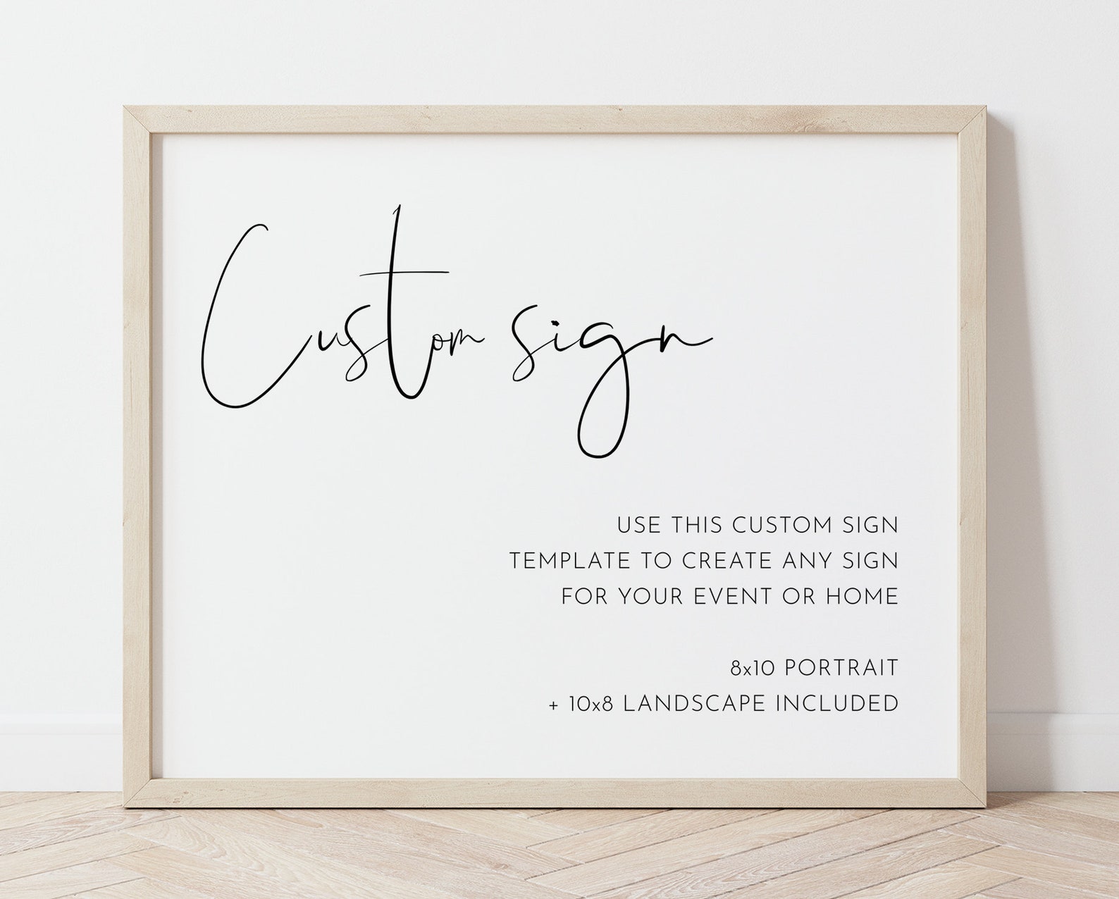 Editable Sign Template Custom Sign 100% Editable Sign Corjl - Etsy