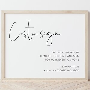 Editable Sign Template, Custom Sign, 100% Editable Sign, Corjl Signs ...