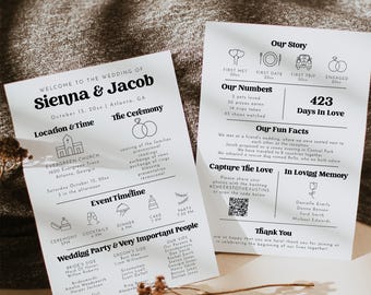 Infographic Wedding Program Template - Etsy