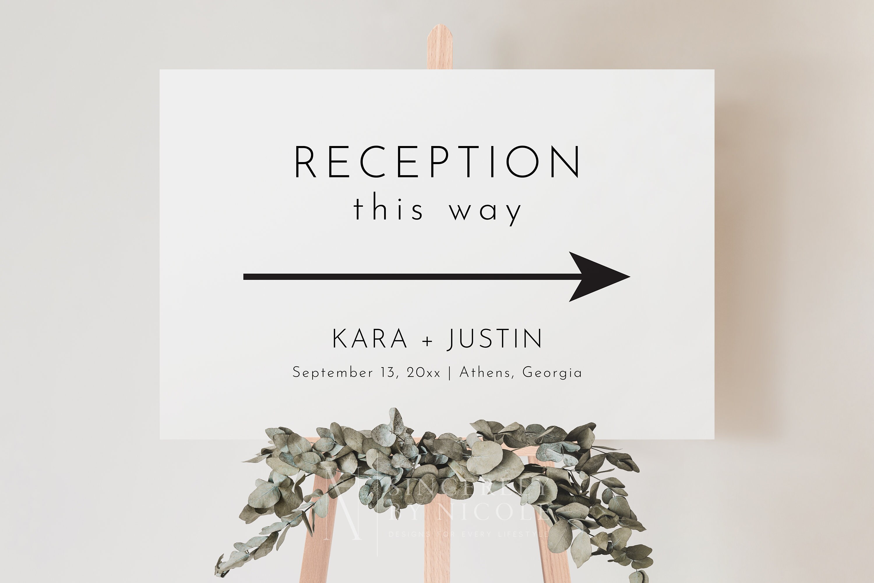 Modern Minimalist Reception Sign Template Simple Clean - Etsy