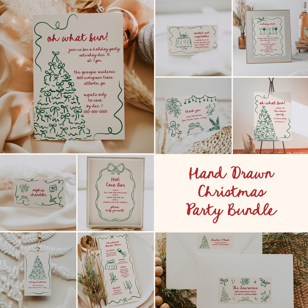 Oh What Fun Christmas Party Bundle, Editable Printable Holiday Party ...