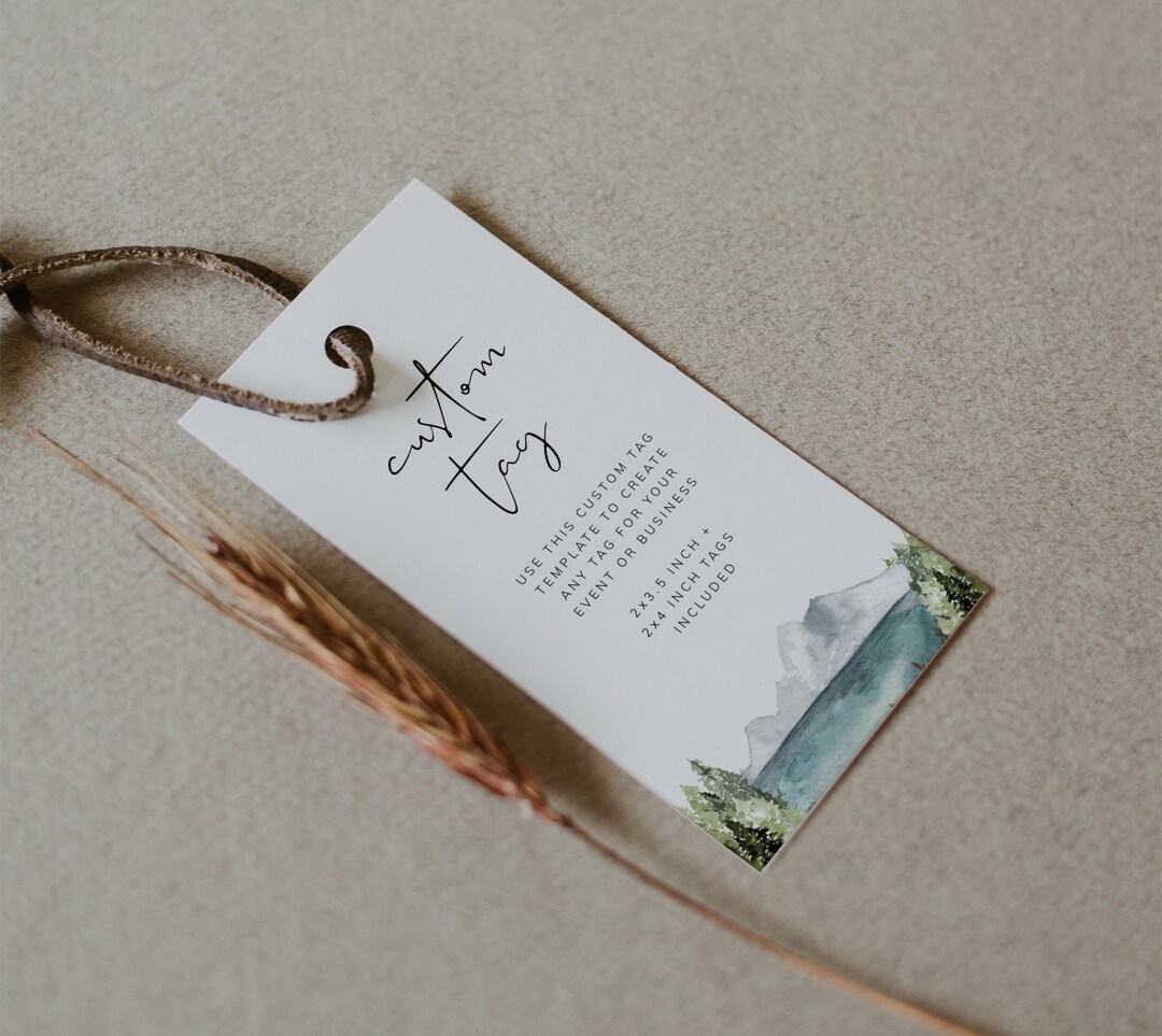 Pine Favor Tag Template, Lake Favor Tag, Mountain Pine Thank You Tag ...