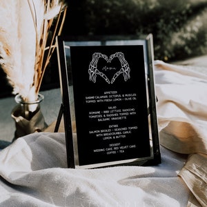 Gothic Wedding Menu Template, Halloween Gothic Wedding Menu, Halloween ...