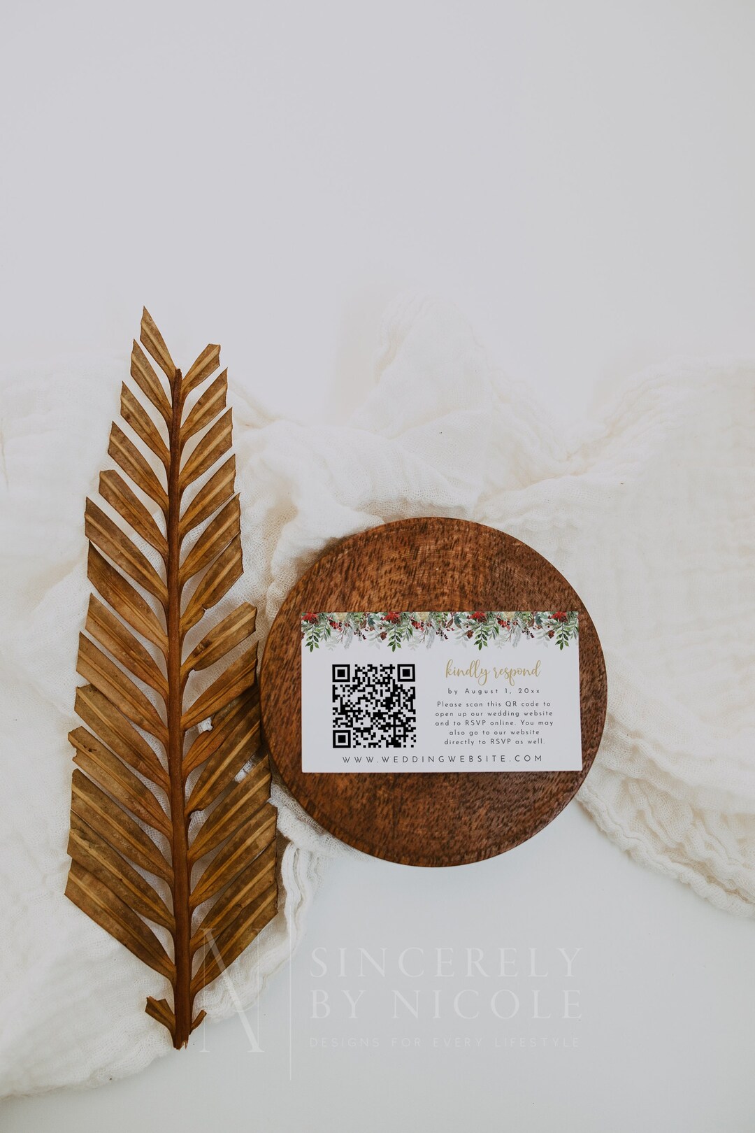 QR Code Response Card, Editable Printable Christmas RSVP Template, QR ...