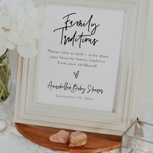 Editable Printable Family Traditions Card, Family Traditions Baby ...
