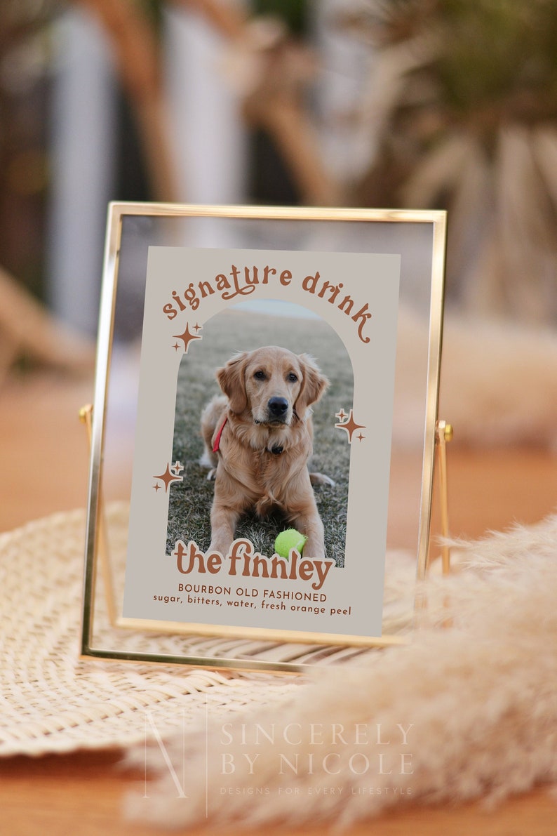 Pet Signature Drink Sign Template Editable Printable Dog - Etsy