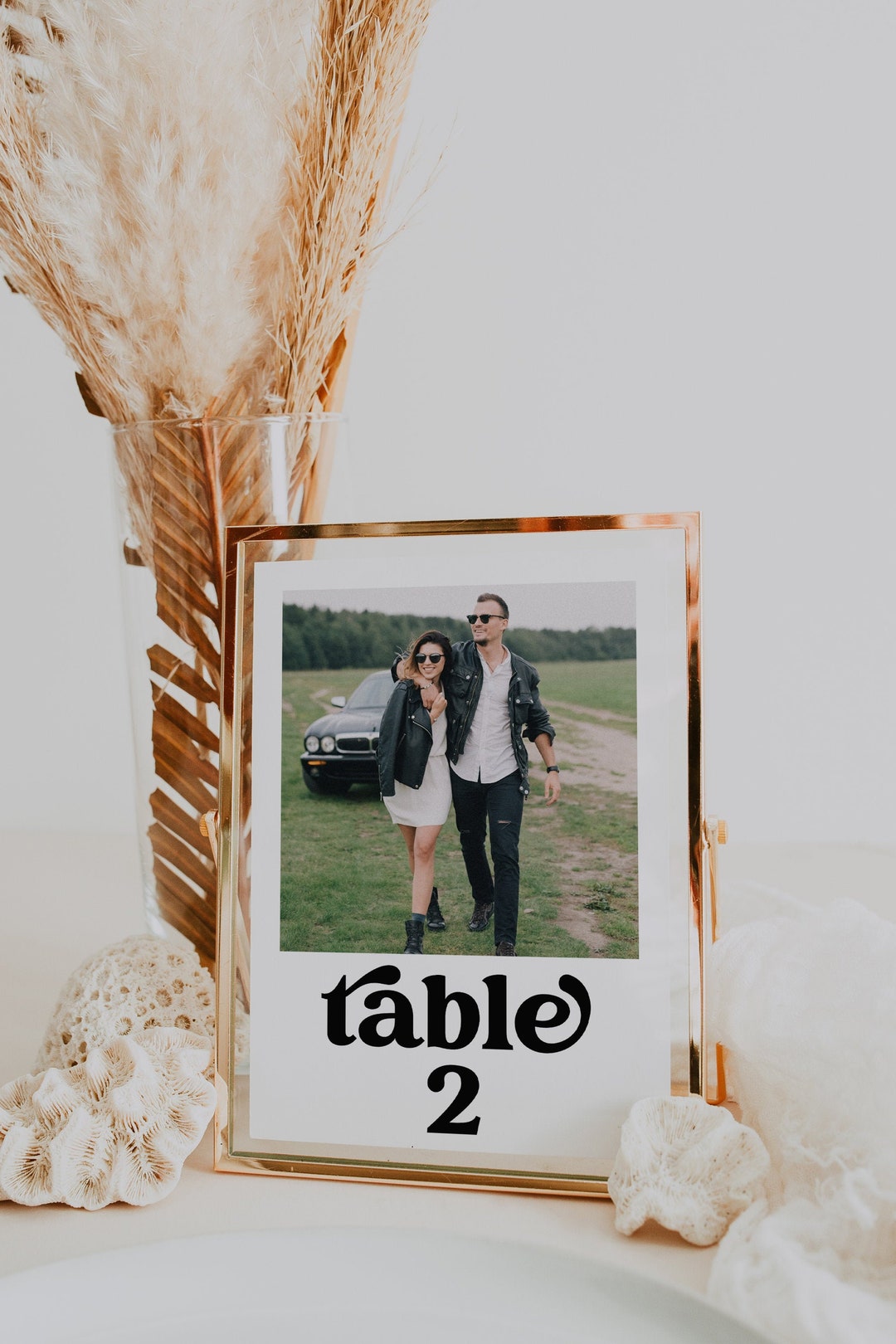 Photo Table Number Template, Printable Photo Table Number Sign, Retro ...