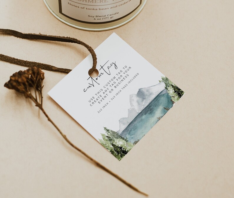 Mountain Tags Editable Printable Favor Tag Mountain Wedding - Etsy