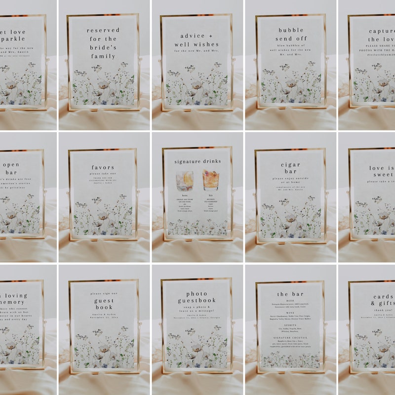 Wedding Sign Bundle - Etsy