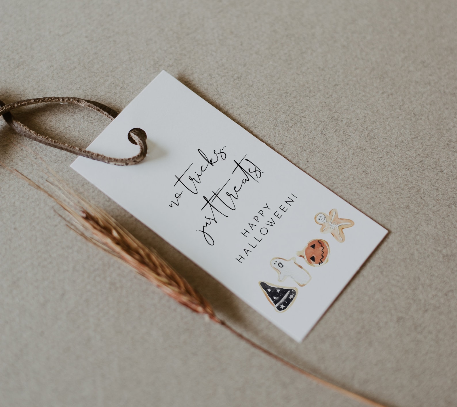 No Tricks Just Treats, Halloween Gift Tag, Printable Halloween Treat ...
