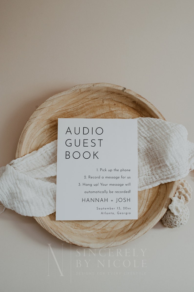 Audio Guestbook Sign Template Unique Guestbook Sign Modern - Etsy