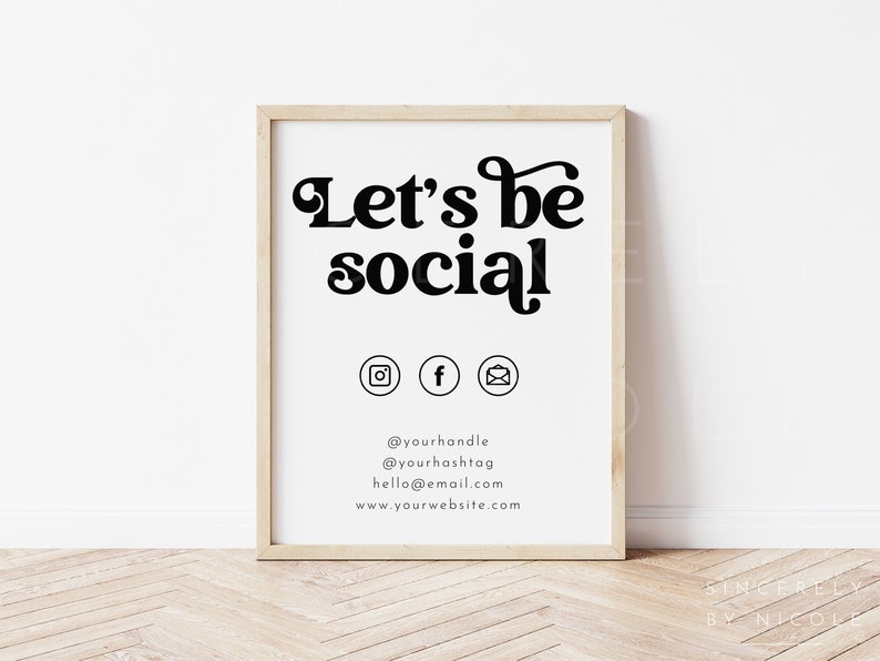 Social Media Business Sign Social Media Sign Social Media - Etsy