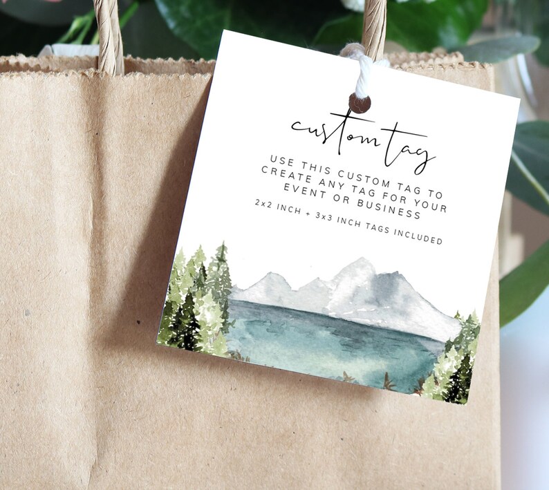 Mountain Tags Editable Printable Favor Tag Mountain Wedding - Etsy