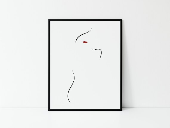 Abstract Woman Line Art Printable Silhouette Woman Female | Etsy
