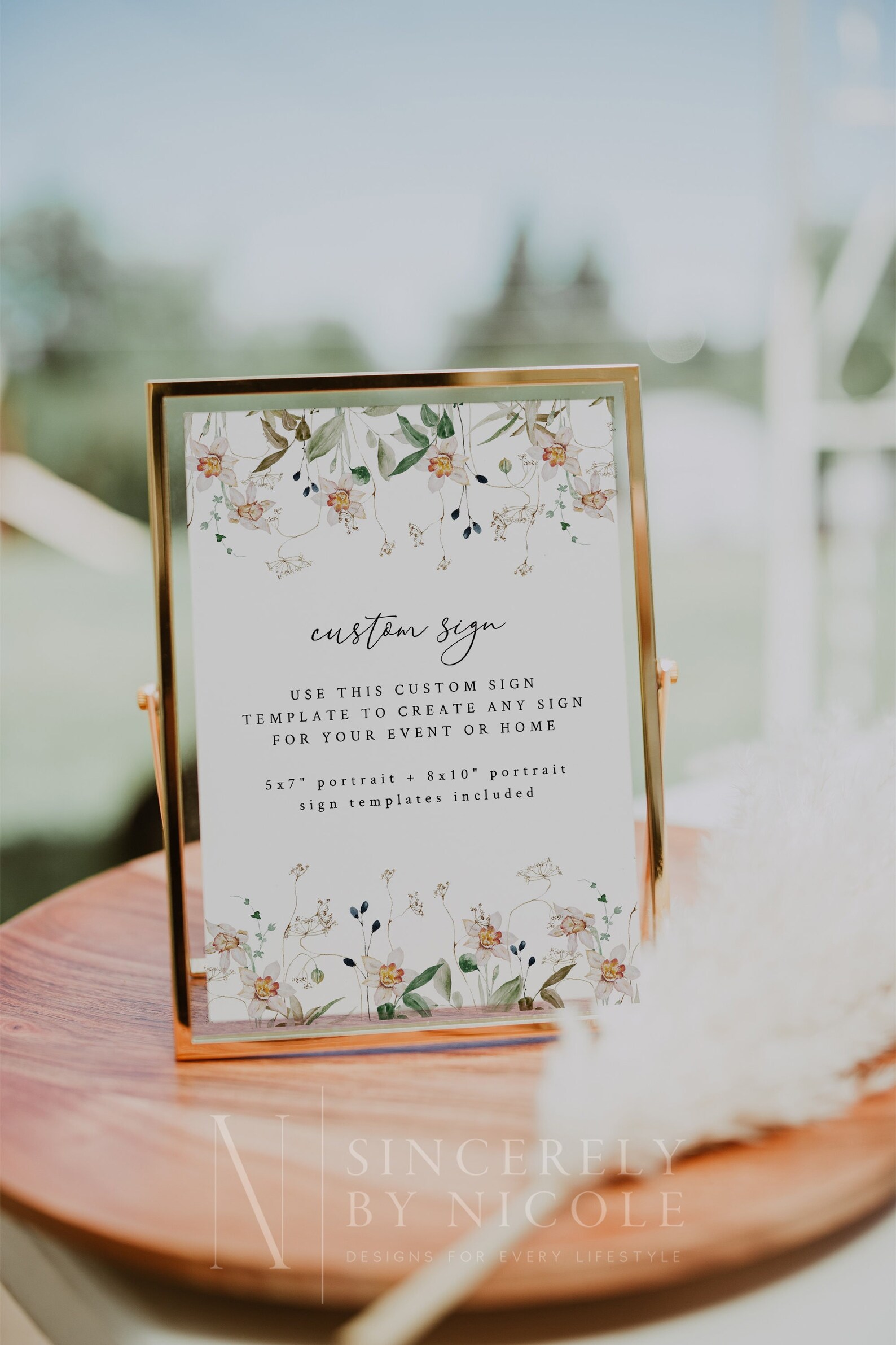 Editable Floral Sign Printable, Boho Custom Sign, Wildflower Sign ...