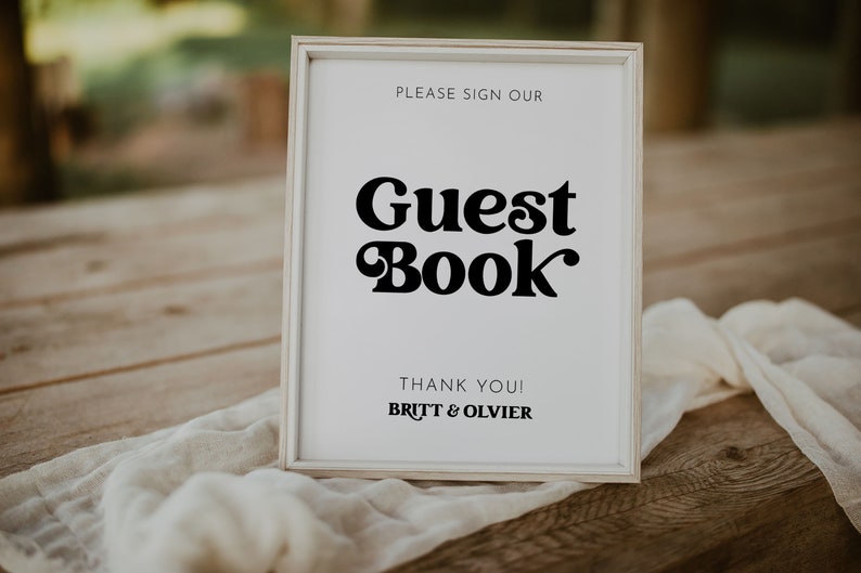 Please Sign Our Guest Book Retro Wedding Sign Boho Please - Etsy
