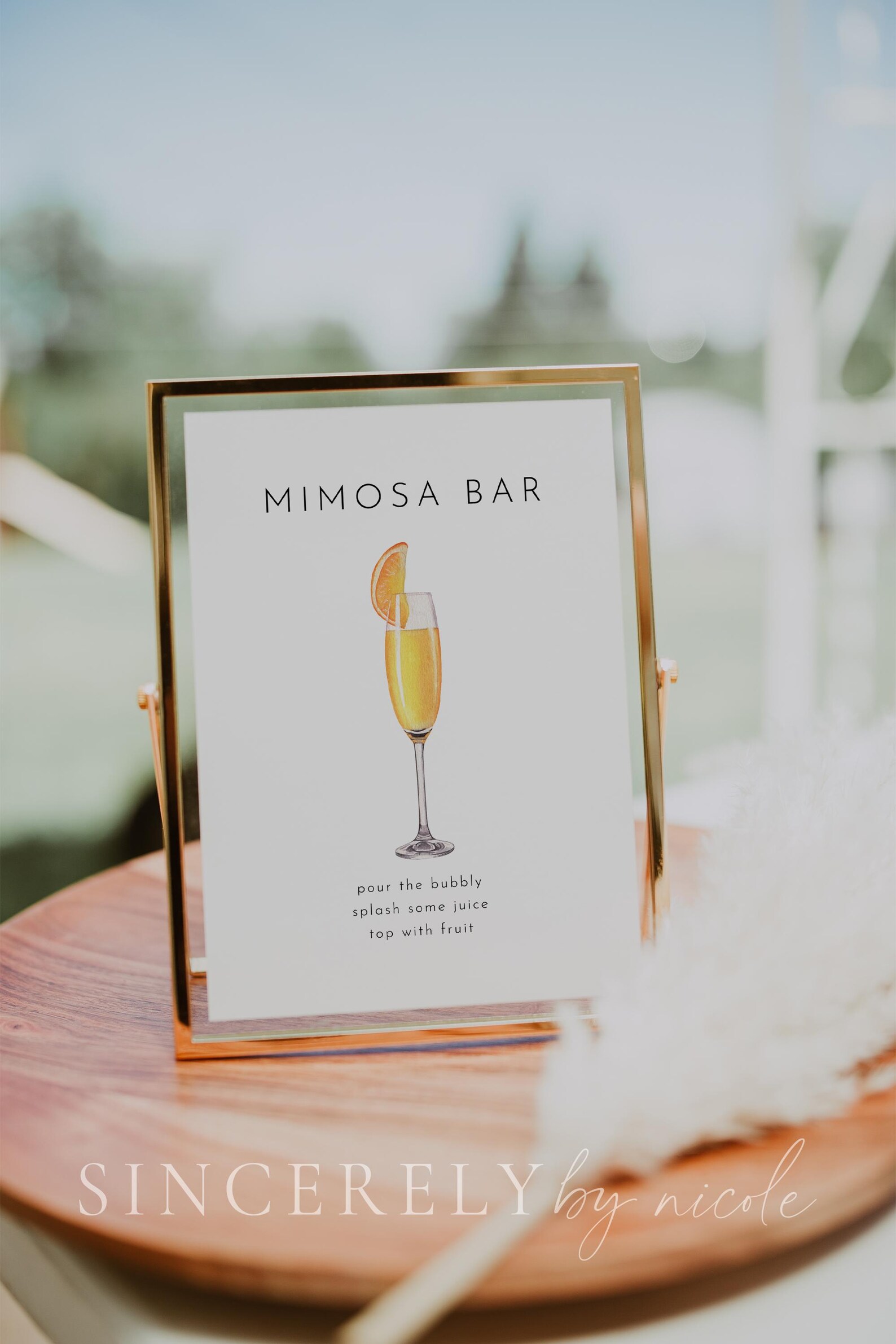 Mimosa Bar Sign Printable, Minimalist Mimosa Bar Sign, Modern Mimosa ...
