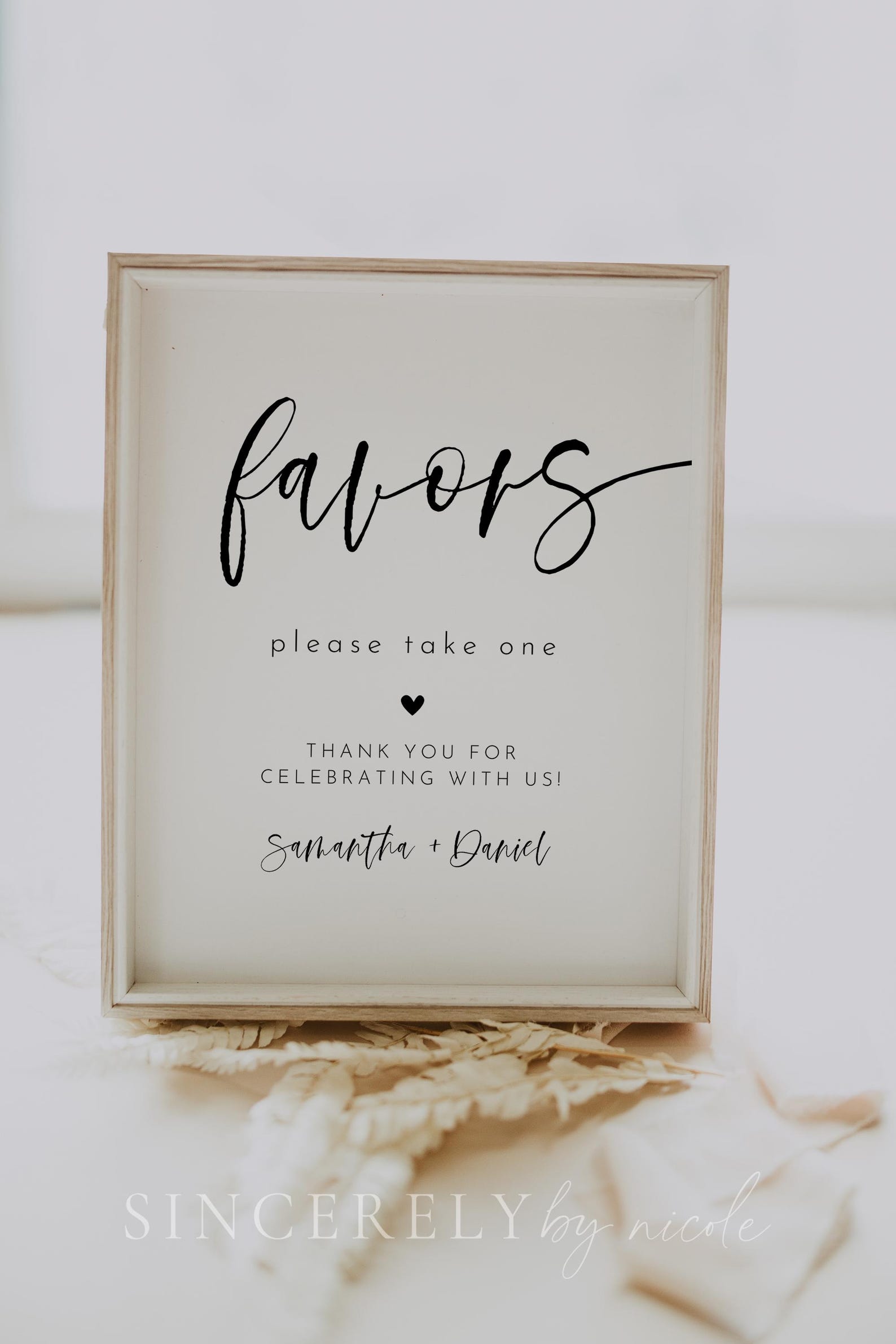Favors Sign Template, Wedding Favor Sign Template, Please Take A Favor ...
