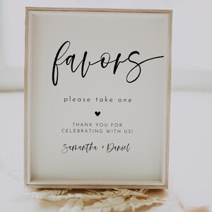 Favors Sign Template, Wedding Favor Sign Template, Please Take A Favor ...