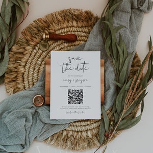 Modern Save the Date QR Code Template, Editable QR Code Save the Date ...