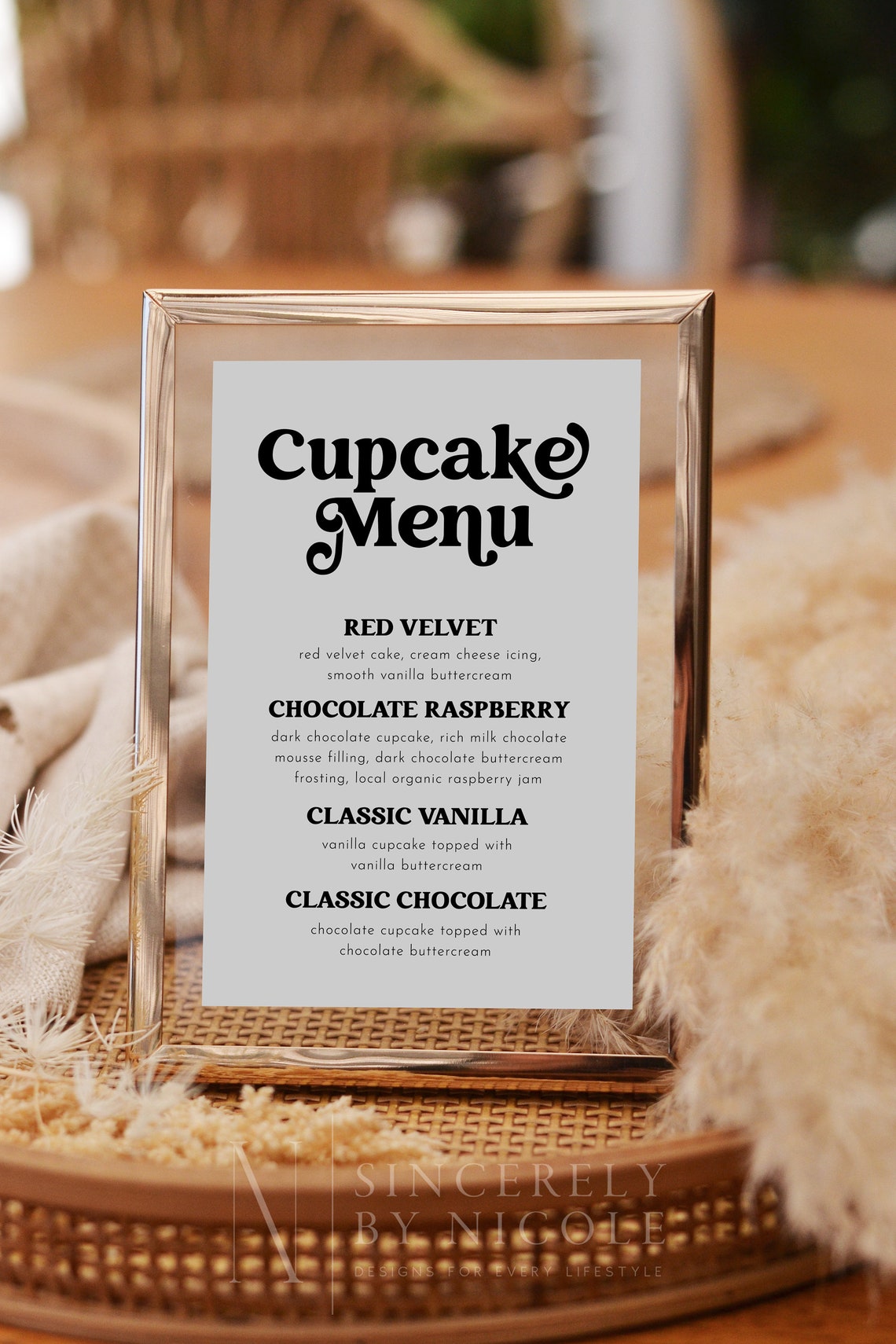 Cupcake Menu Sign Editable Wedding Cupcake Sign Template - Etsy