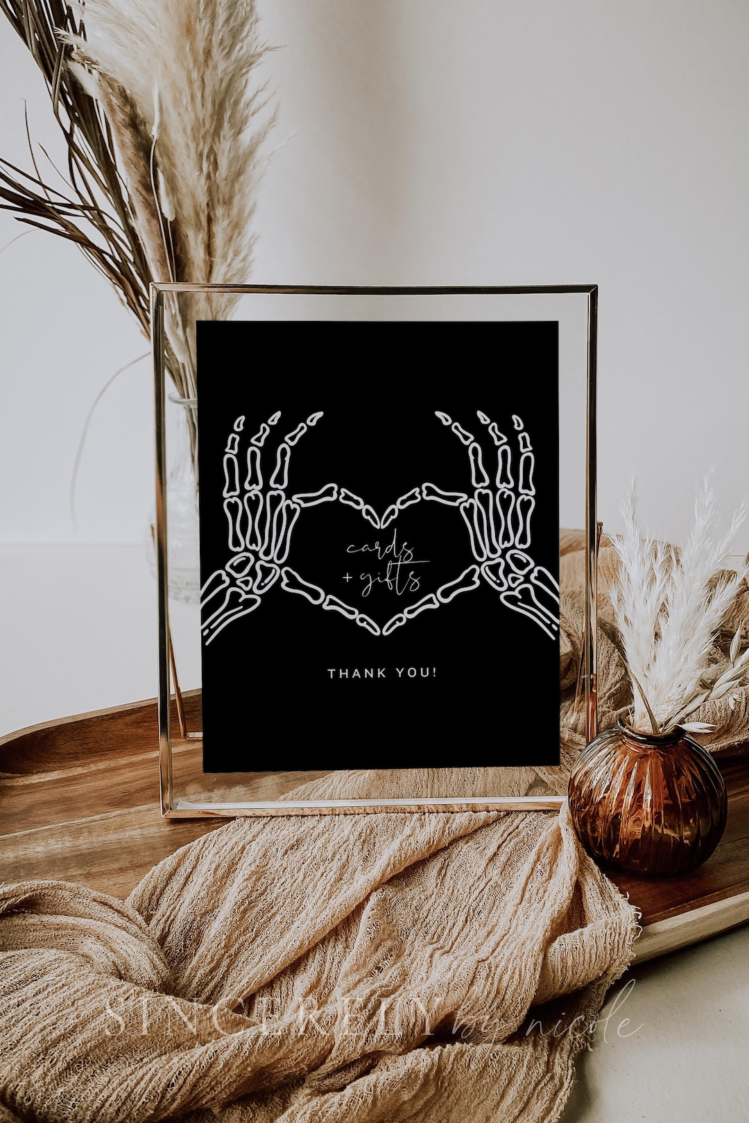Gothic Cards and Gifts Sign Template, Halloween Wedding Sign, Moody ...