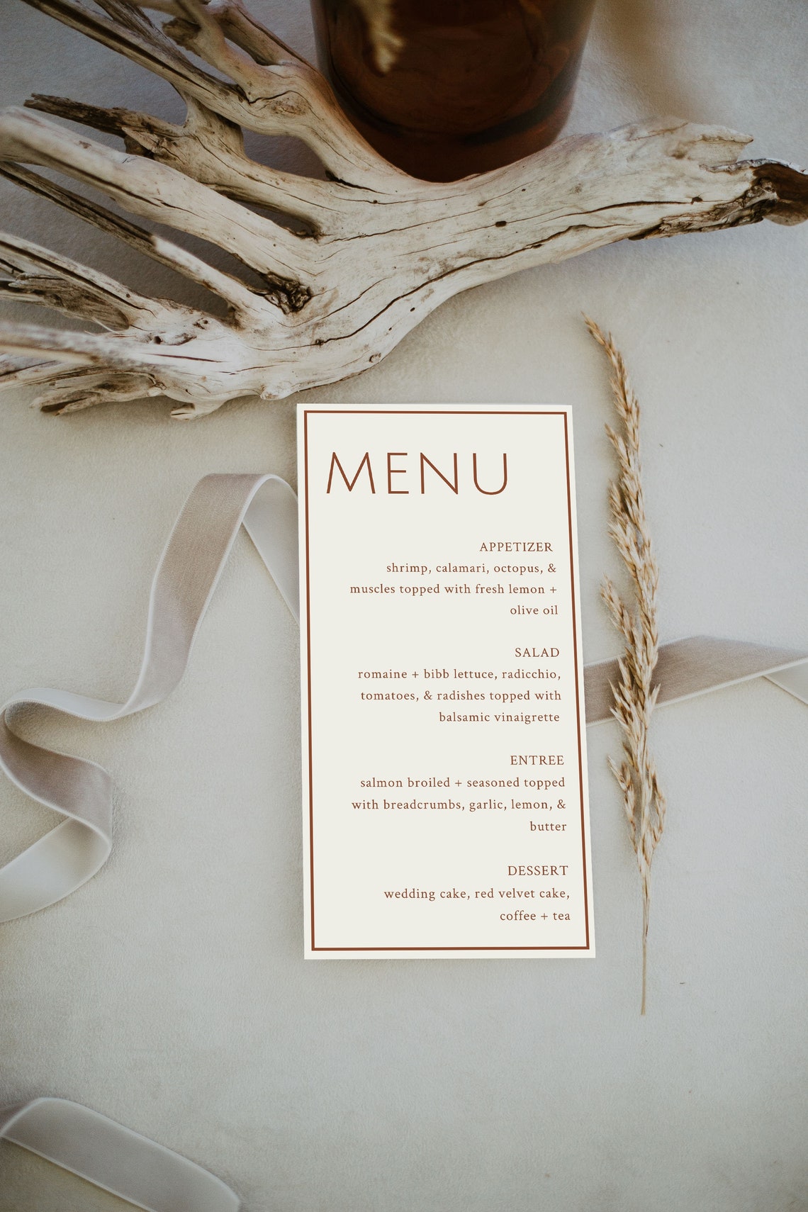 Terracotta Menu Template Burnt Orange Menu Editable - Etsy