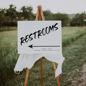 Bold Restroom Sign Template. Grunge Restroom Sign Editable Printable ...