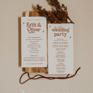 Retro Wedding Program Template, Wedding Program Retro, Wedding Program ...