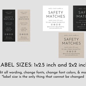 Safety Match Template, Match Label Template Editable Printable ...