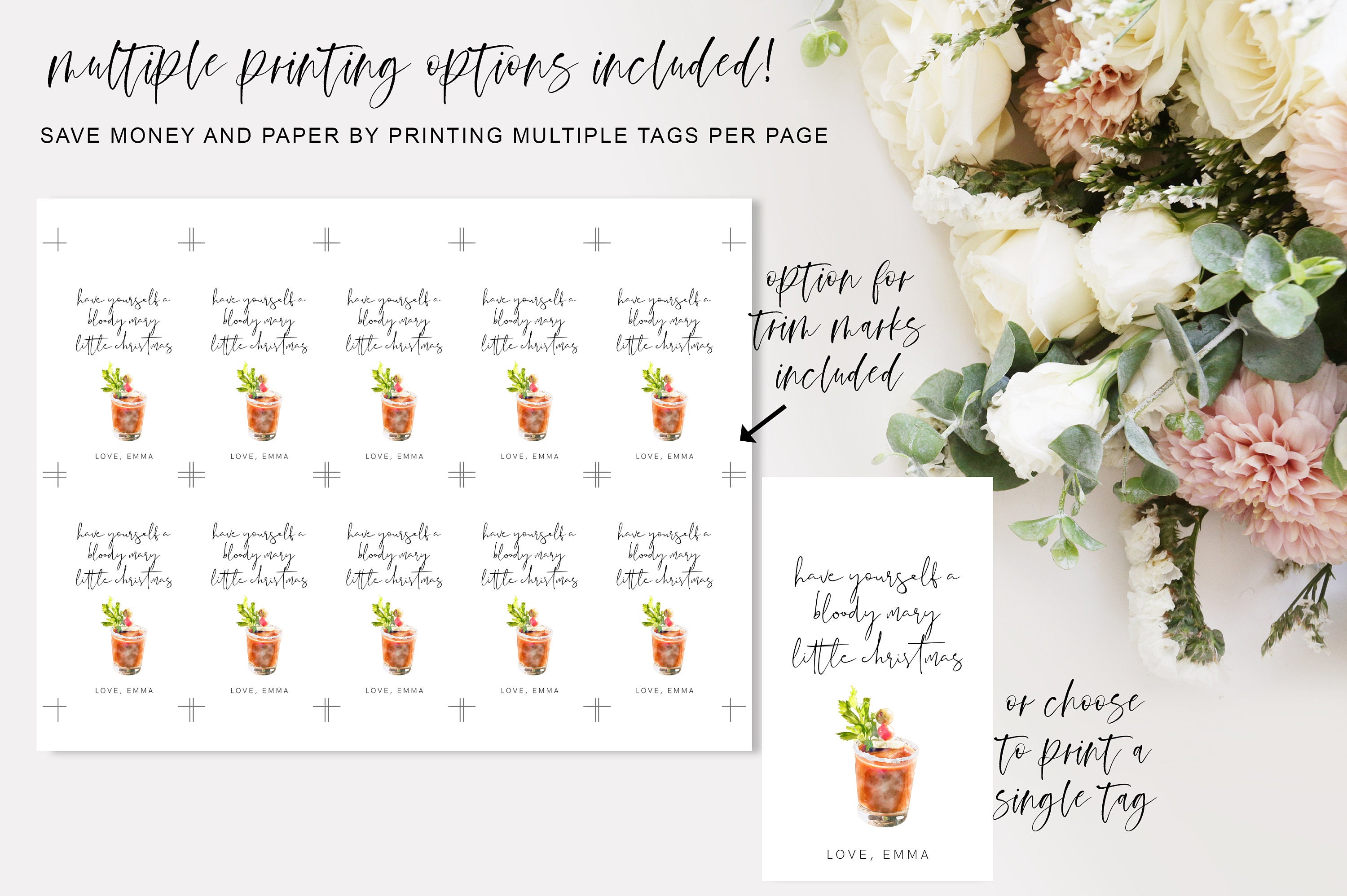 Bloody Mary Tag Editable Printable Bloody Mary Little - Etsy