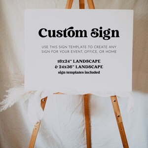 Editable Custom Sign, Printable Signs, Retro Sign Editable Printable ...