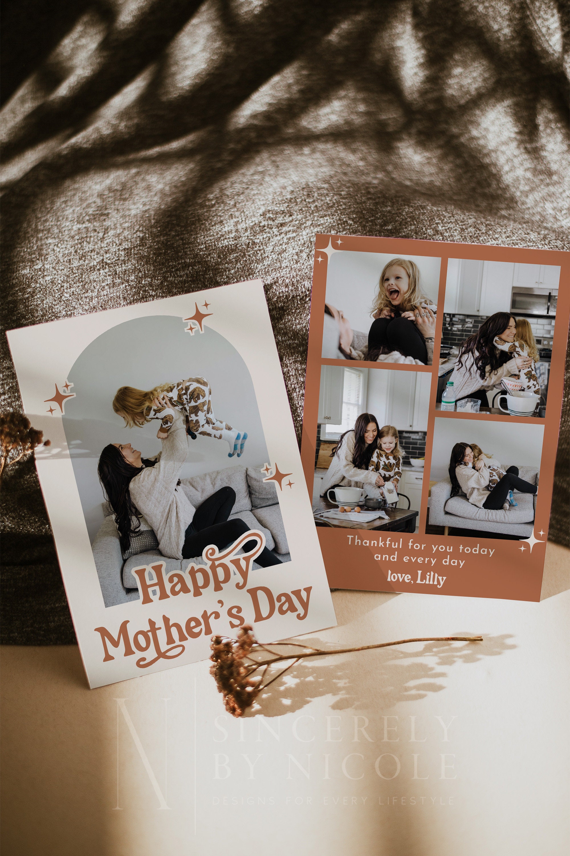 Mother's Day Card Template, Mother's Day Photo Card Template, Happy ...