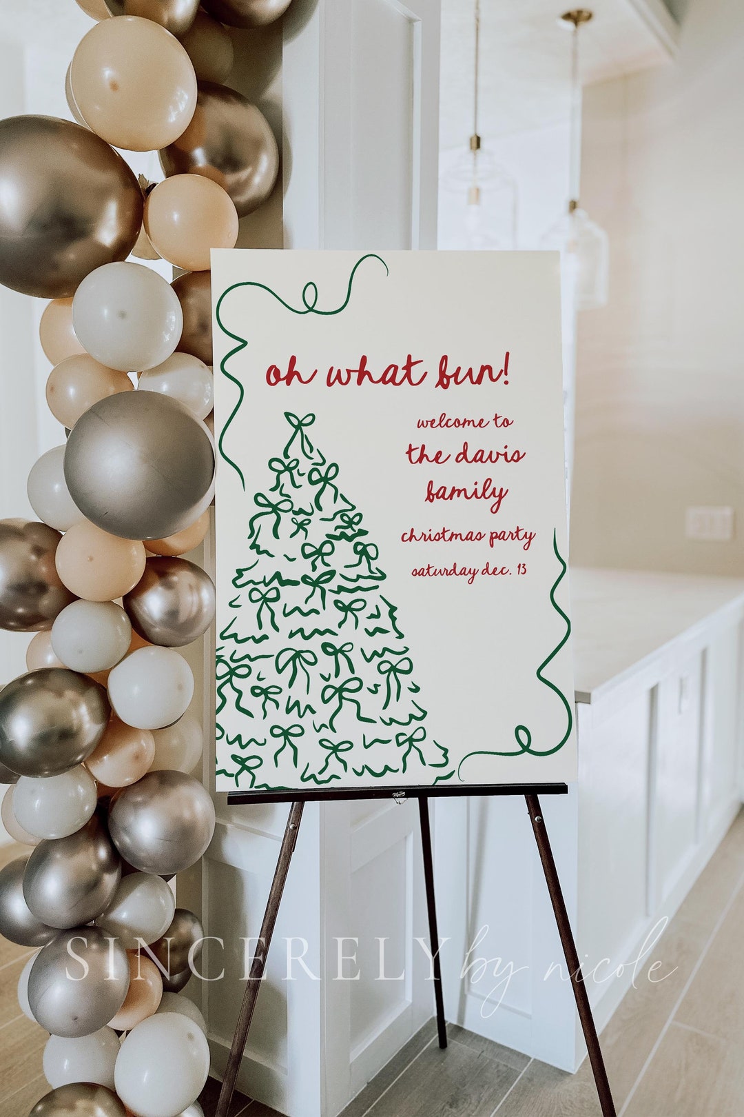 Oh What Fun Christmas Party Welcome Sign, Editable Printable Holiday ...