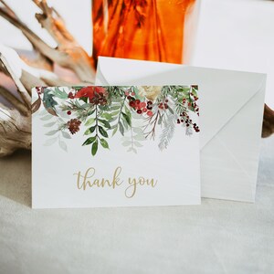 Christmas Thank You Cards, Holiday Thank You Cards, Printable Thank You ...