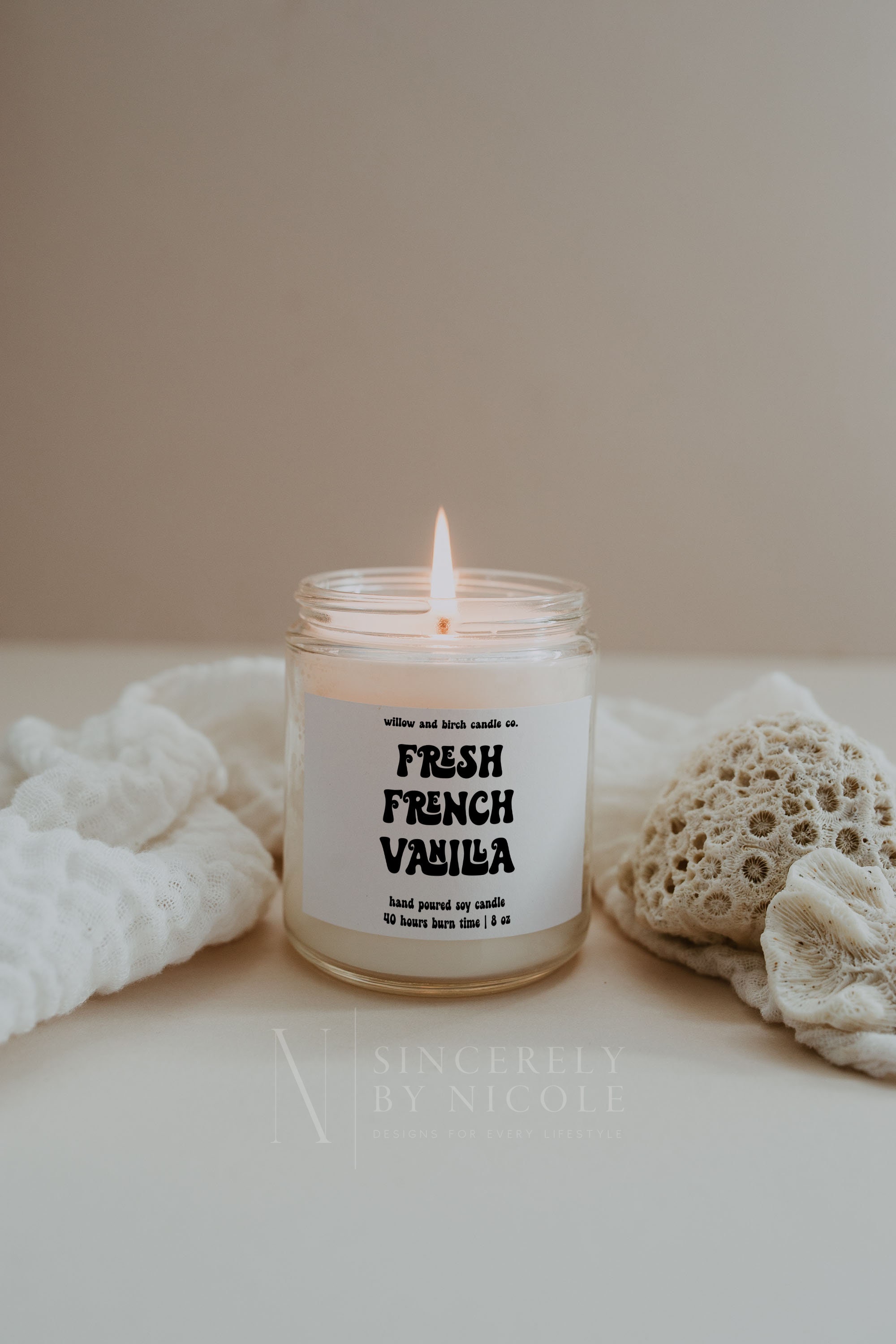 Amy Retro Candle Label Template Editable Printable 70s Boho | Etsy