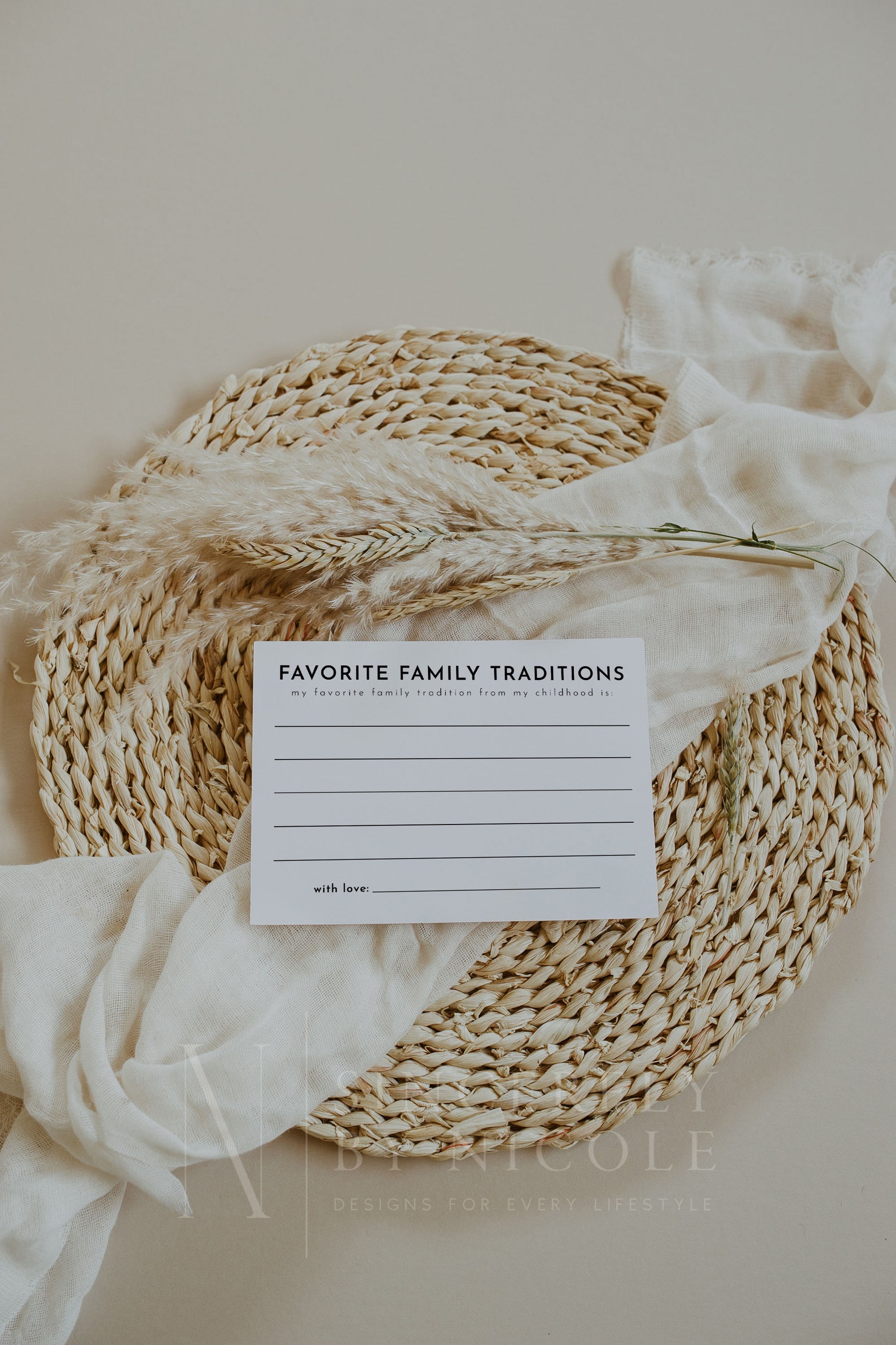 Editable Printable Family Traditions Card, Family Traditions Bay Shower ...