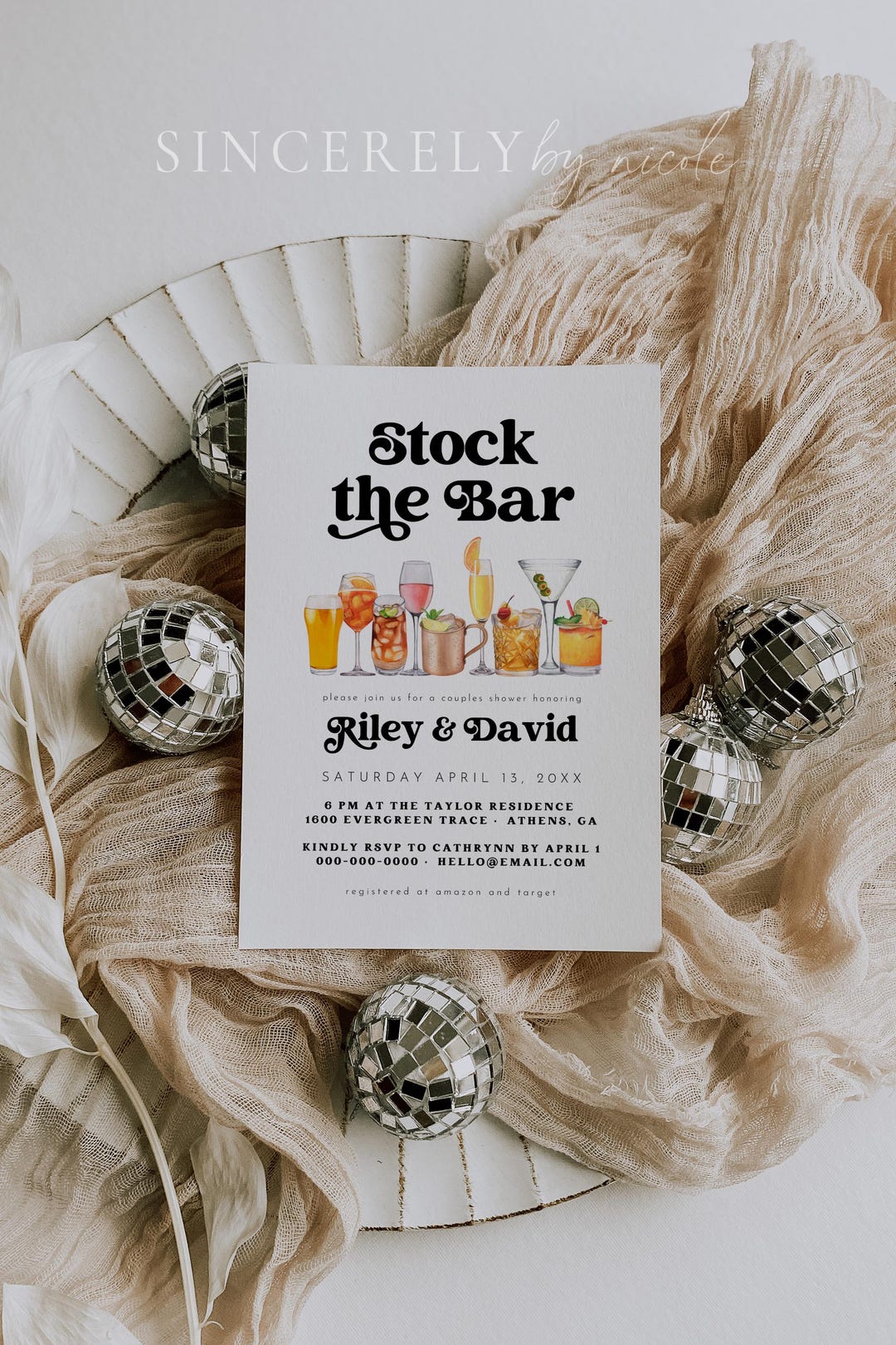 Stock the Bar Invitation, Canva Couples Shower Stock the Bar Invite ...