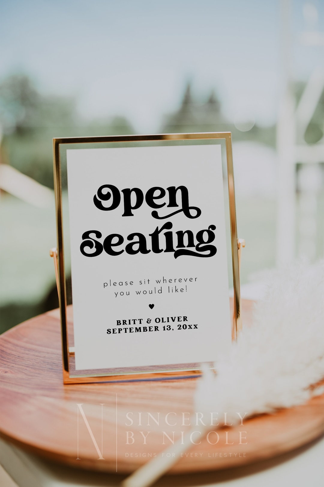 Open Seating Sign Template, Sit Anywhere Welcome Sign, No Assigned ...