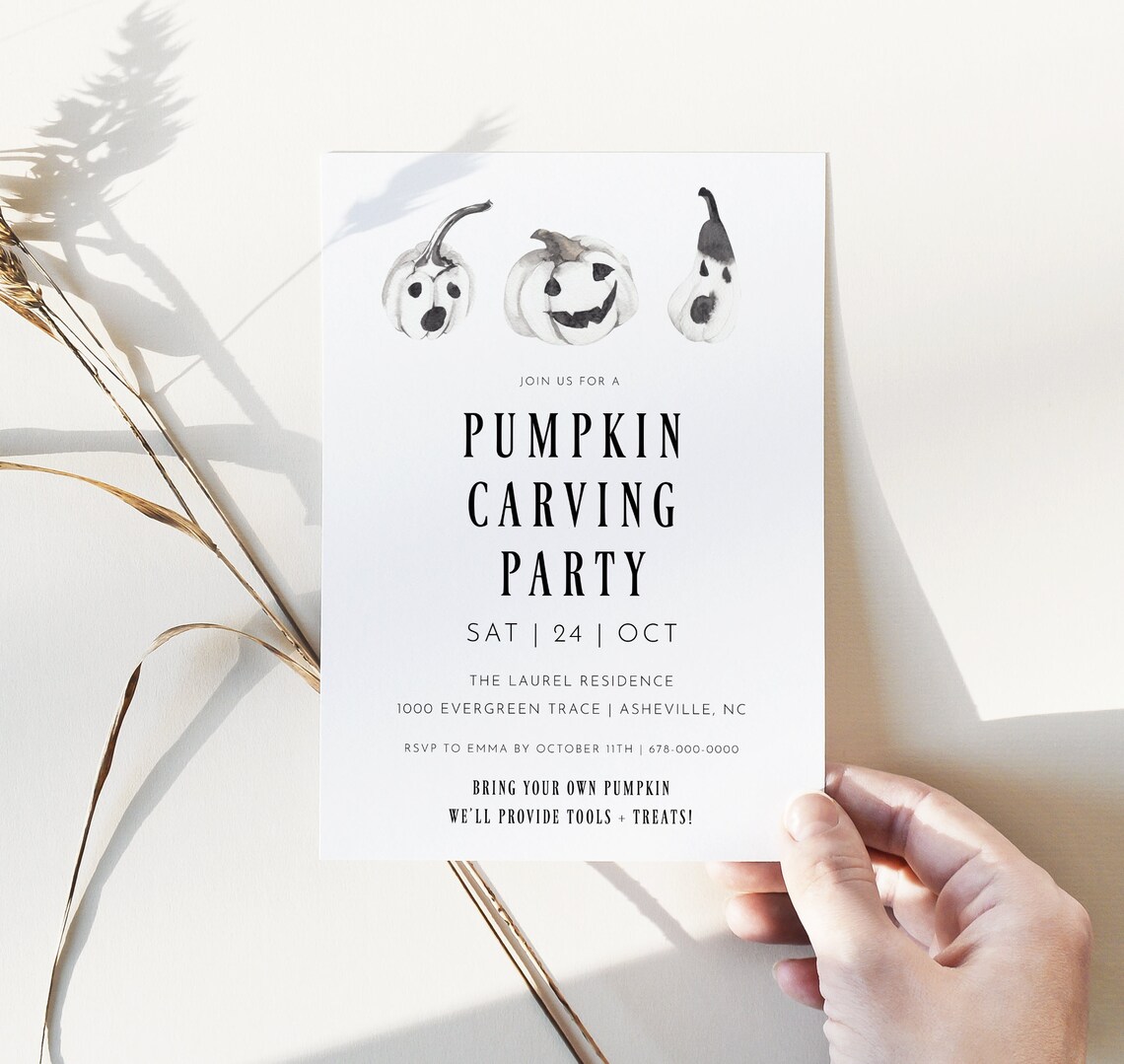 Pumpkin Carving Party Invitation Halloween Party Invitation - Etsy