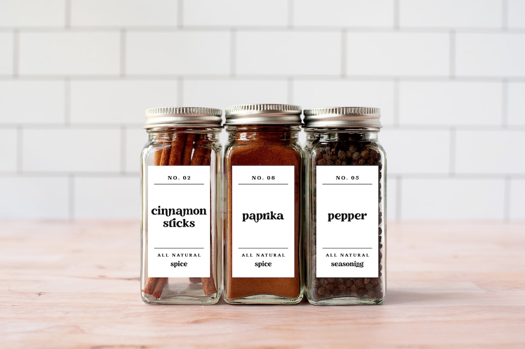 Editable Printable Spice Jar Labels, Modern Minimalist Spice Jar Label ...