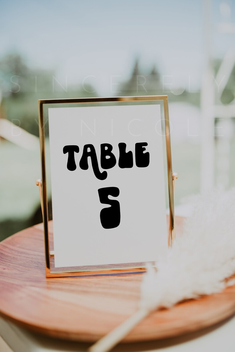 Retro Table Number Template Vintage Wedding Table Number - Etsy
