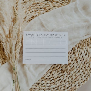 Editable Printable Family Traditions Card, Family Traditions Baby ...