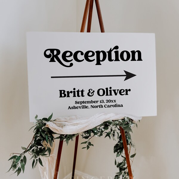Reception This Way Sign - Etsy