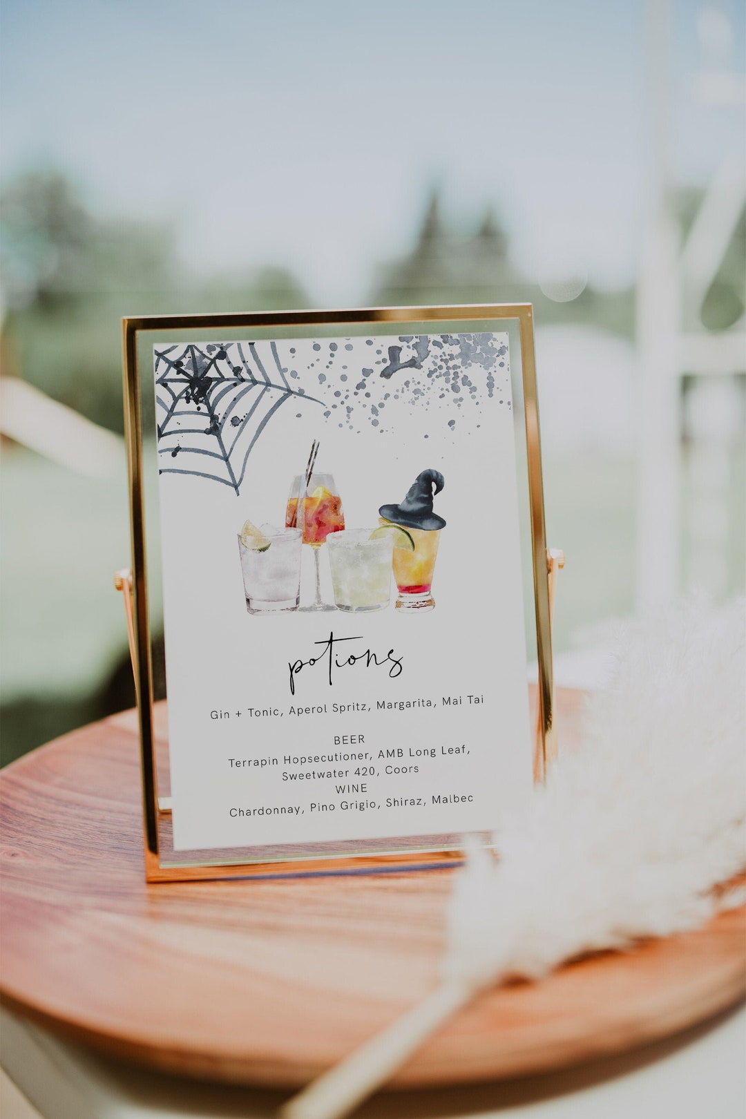 Halloween Bar Sign Template, Editable Printable Halloween Party Bar ...